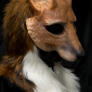 Red / Brown Fox, Hooded Mask With Tail for LARP, Performance and ...