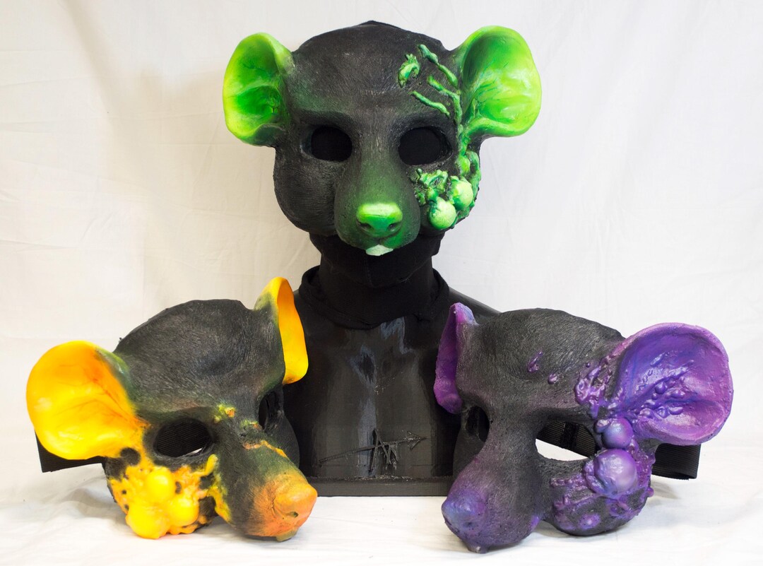 Plague Rat Scaven Bundle (UV Reactive) Masks for LARP, Performance and ...