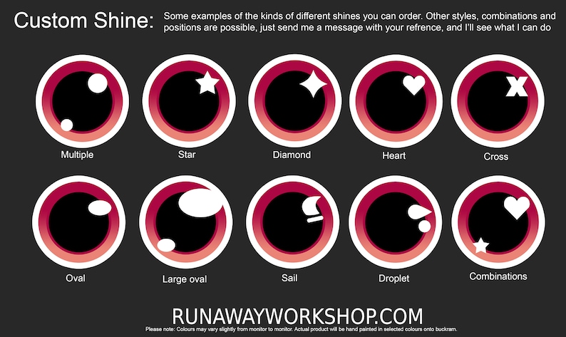 Custom Painted Toony Eyes for Costumes, (regular and Large Options ...