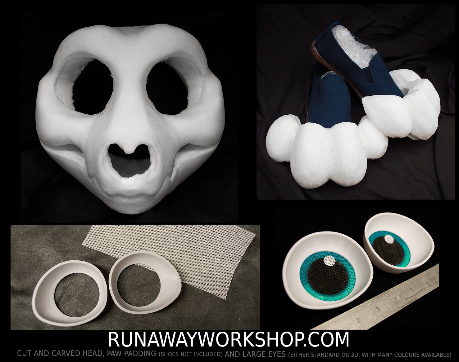 Toony Skull Bundle Deal: Cut and Carved Head Base, Eyes and Feet ...
