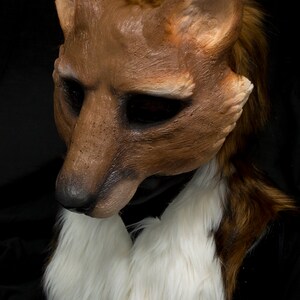 Red / Brown Fox, Hooded Mask With Tail for LARP, Performance and ...