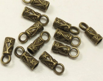 20 TIBETAN STYLE CORD Ends Antique Copper 14mm X 5mm With 3.5mm Hole Glue in Cord Tips 20 Pcs - Etsy