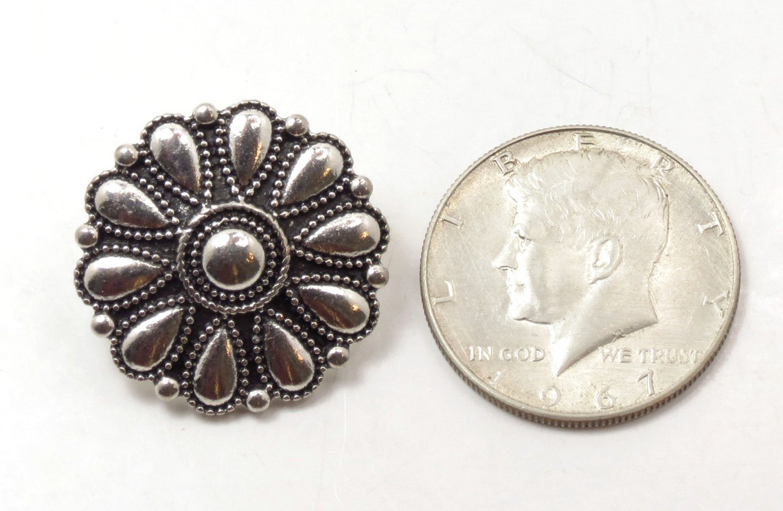 Silver Southwestern Concho Buttons Antique Silver Metal - Etsy