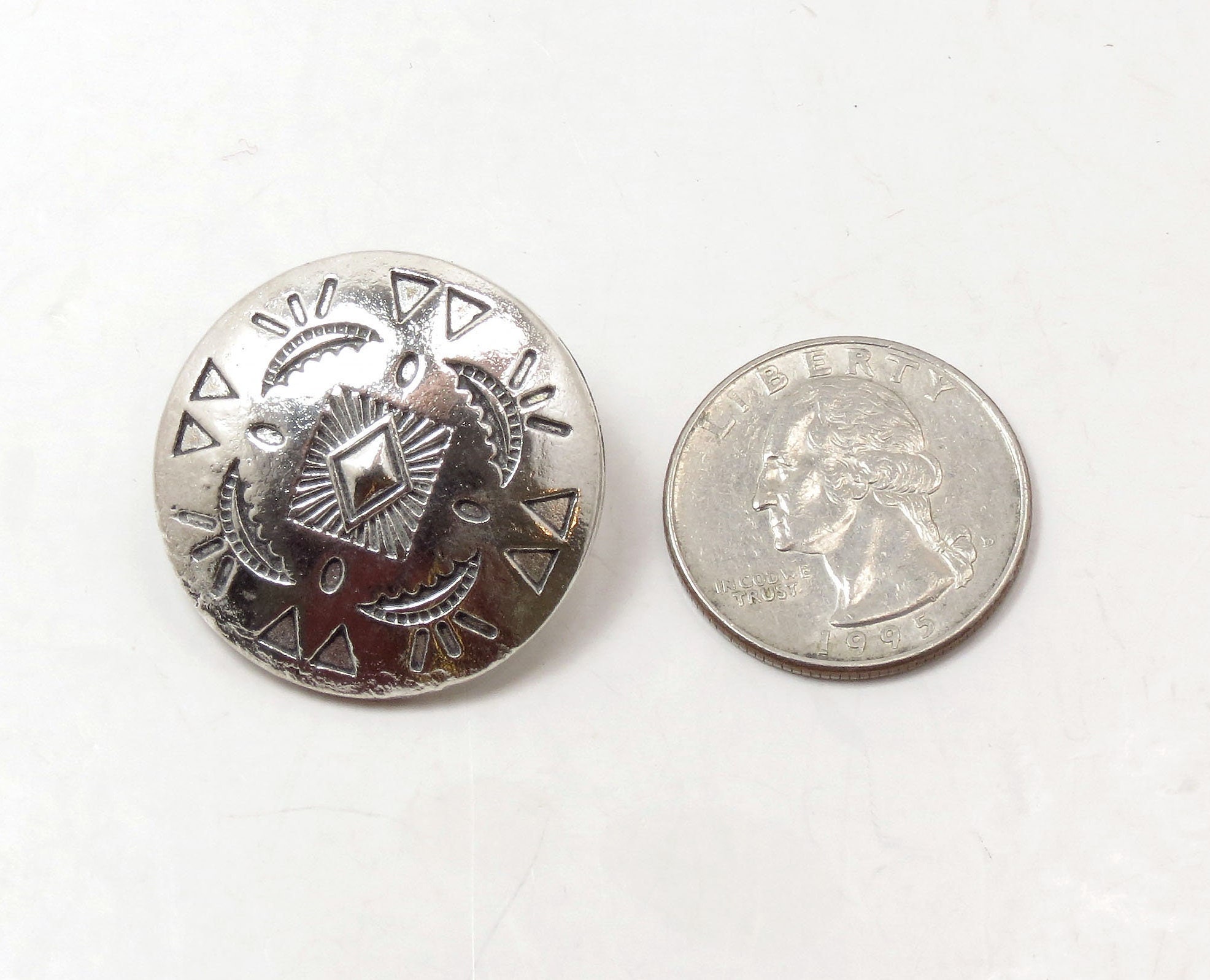 Silver Southwestern Concho Buttons - Antique Silver Metal Shank Buttons ...