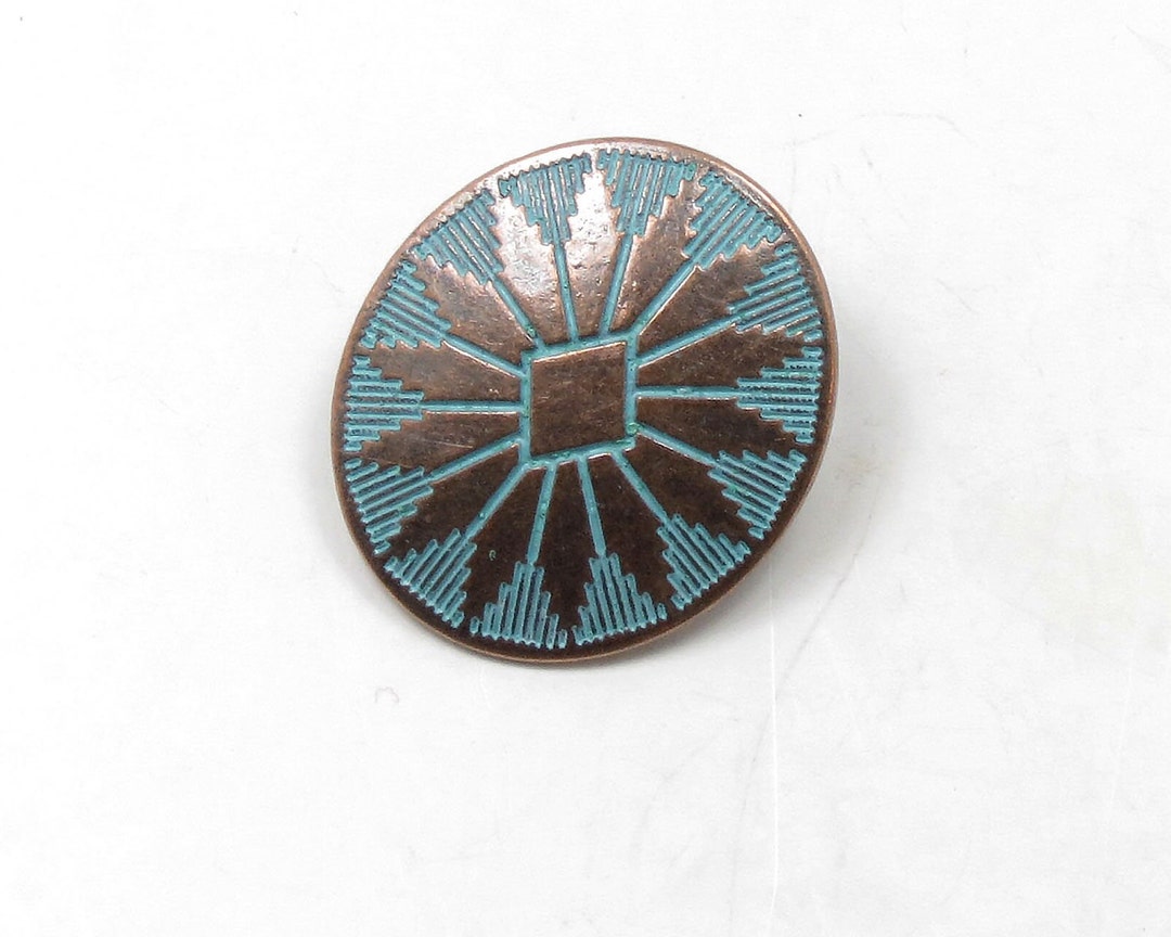 5pcs Antique Copper Patina Southwestern Concho Buttons - Antique Copper ...