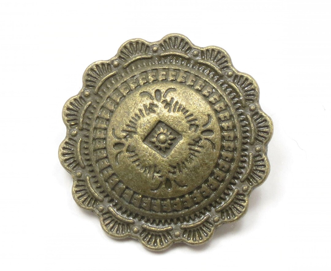Bronze Southwestern Concho Buttons - Antique Bronze Metal Shank Buttons ...