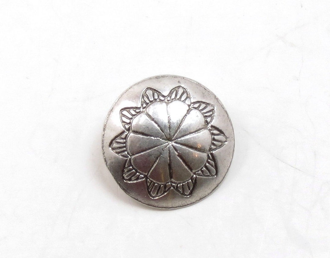 6 Pcs. Silver Southwestern Concho Button - Antique Silver Metal Shank ...