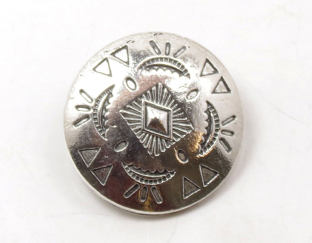 Silver Southwestern Concho Buttons - Antique Silver Metal Shank Buttons ...