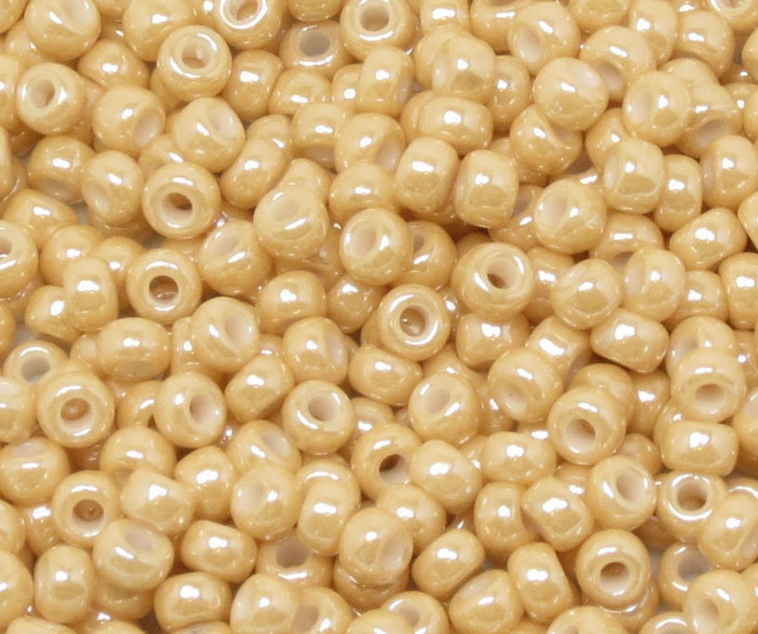 6/0 Light Caramel Ceylon Seed Beads - Miyuki #593 - Cream Colored Seed ...