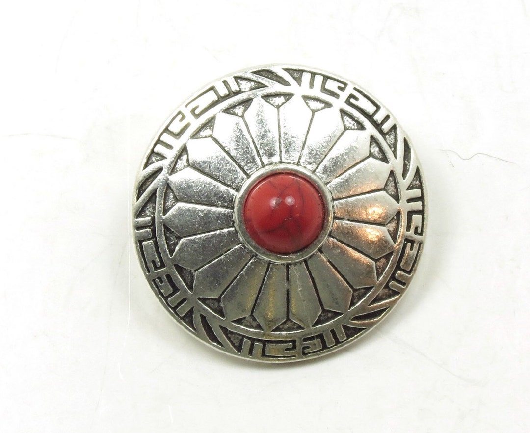 Silver Southwestern Red Concho Buttons Antique Silver Metal Shank ...