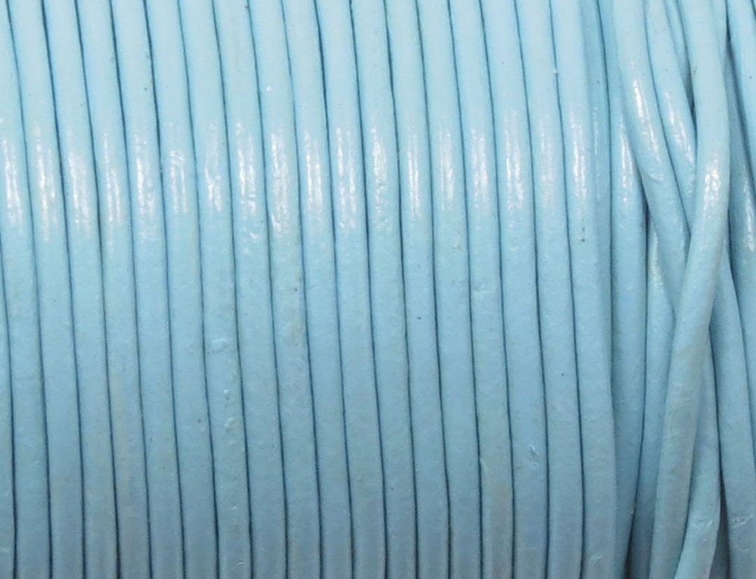 1.5mm Light Blue Leather Cord - 25 Meters - 1.5mm Round Indian Leather ...
