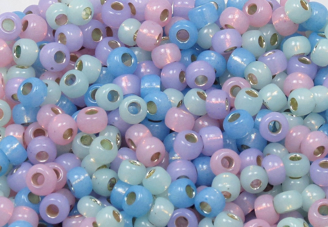 6/0 Custom Seed Bead Mix 622 - Pastel Seed Bead Mix - Peridot, Pink ...
