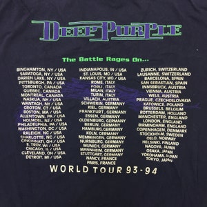 Vintage Deep Purple the Battle Rages On… World Tour 93-94 T-shirt - Etsy