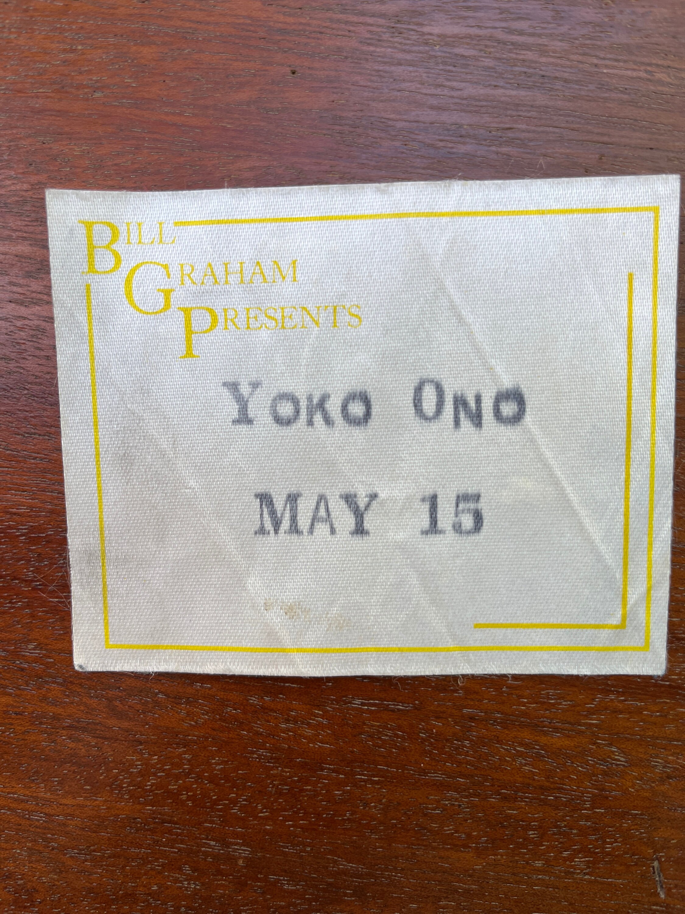 Vintage YOKO ONO Starpeace World Tour 86 All Access Pass With BGP ...