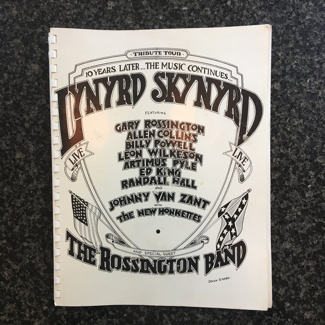 Vintage Lynyrd Skynyrd 1987 Tribute Tour Itinerary - Etsy