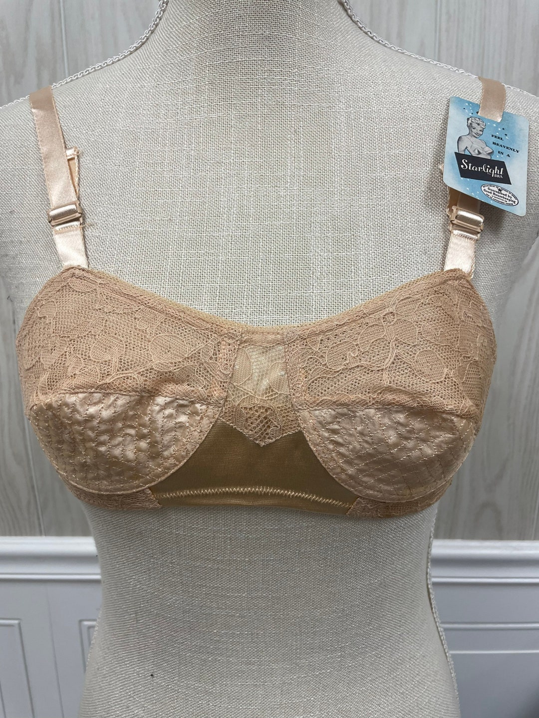 Vintage 1950’s Starlight 32A Lace Bra Pin up Peach Color NWT - Etsy