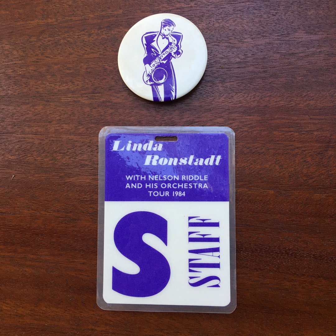 Vintage Linda Ronstadt With Nelson Riddle and His Orchestra Tour 1984 Staff Pass and What's New ...