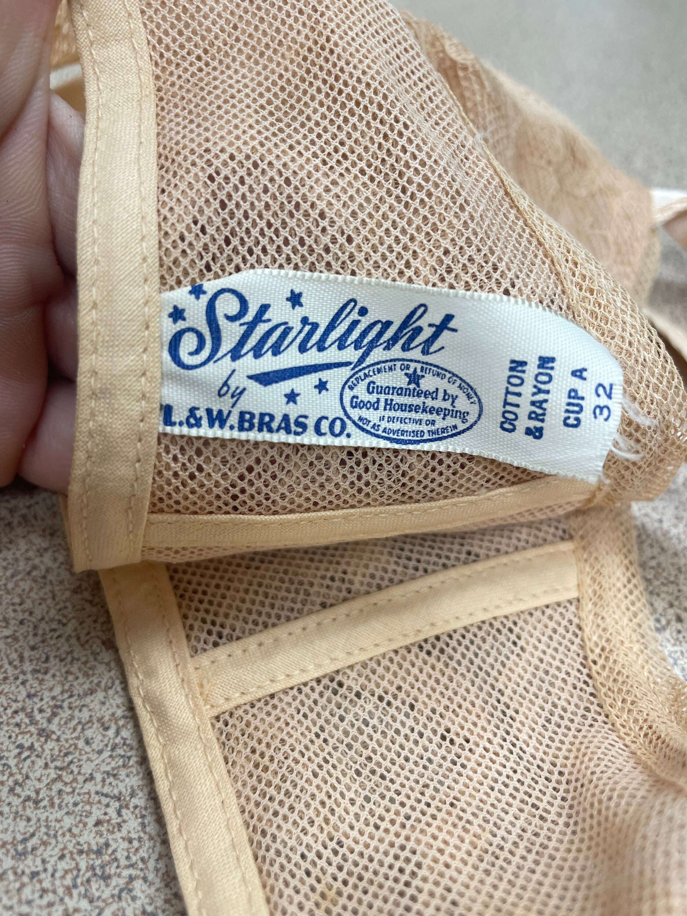 Vintage 1950s Starlight 32A Lace Bra Pin up Peach Color NWT - Etsy