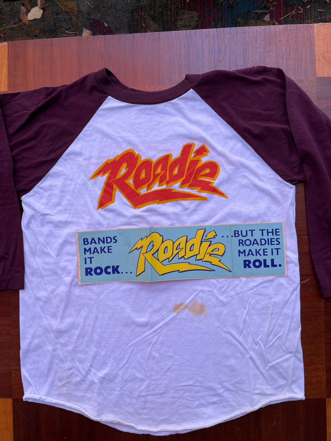 Vintage Roadie Raglan T-shirt and Bumper Sticker 1980 Movie "roadie ...