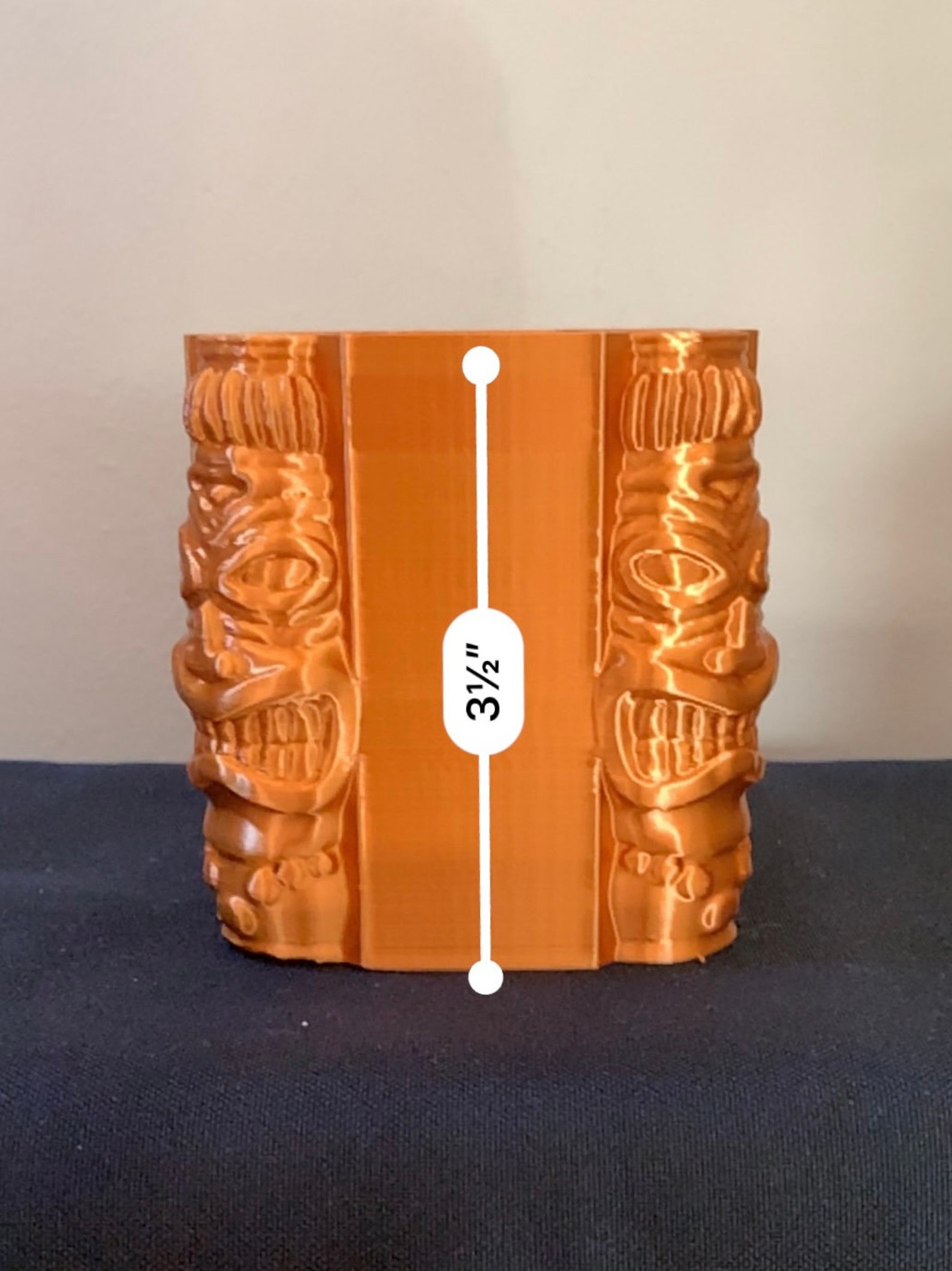 Copper Color 3D Printed Island Tiki Desk Accessory Pencil Holder Pen ...