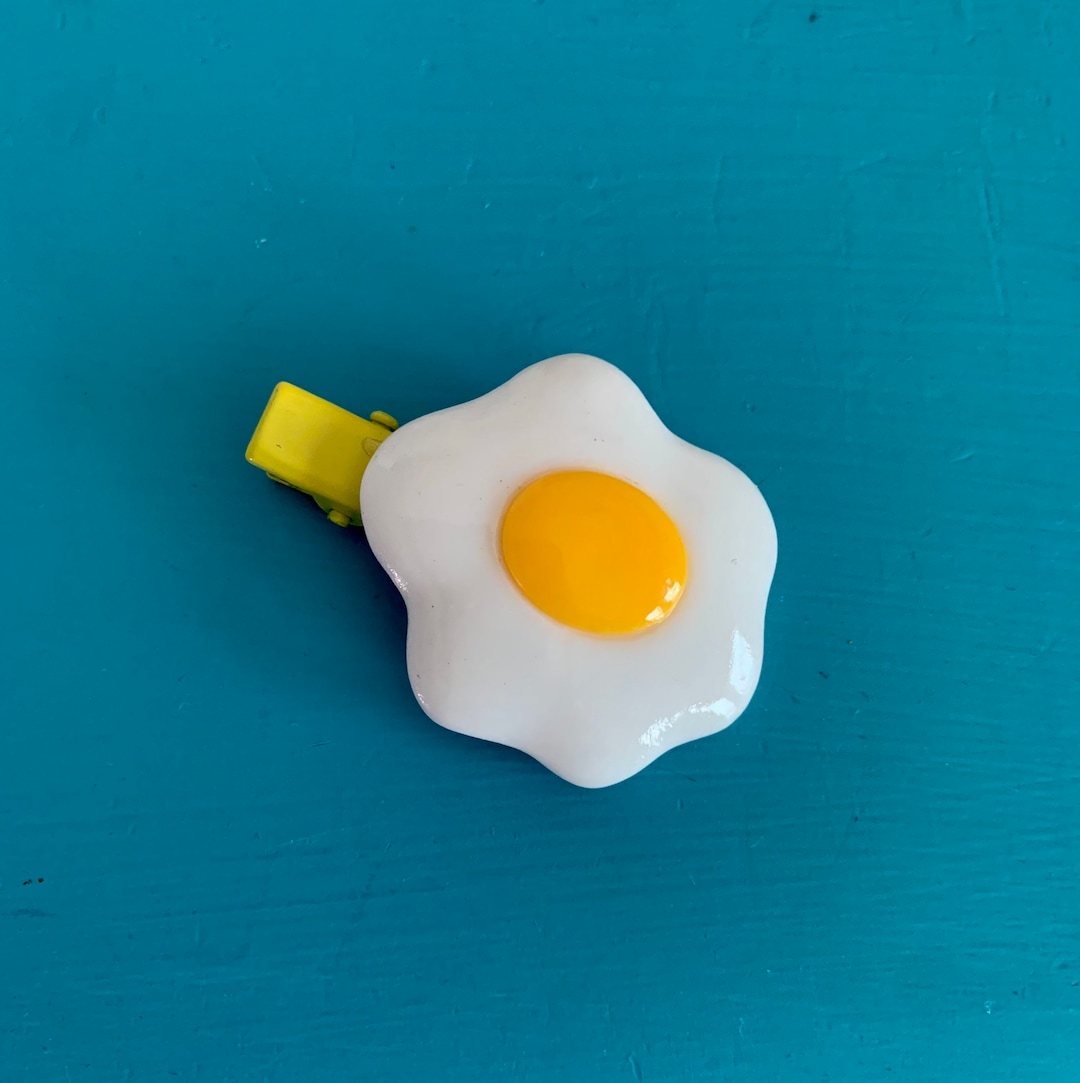 Fried Egg Mini Dollhouse Breakfast Food Kawaii Salon Clip Hair Barrette - Etsy