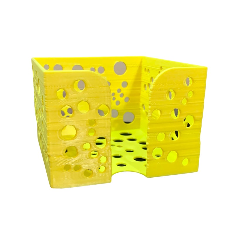 3D Printed Yellow American Cheese Slice Holder Swiss Cheese Sticky Note ...