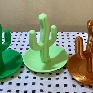Cactus Plant Ring Stand Jewelry Holder 3D Printed Trinket Tray Rings ...
