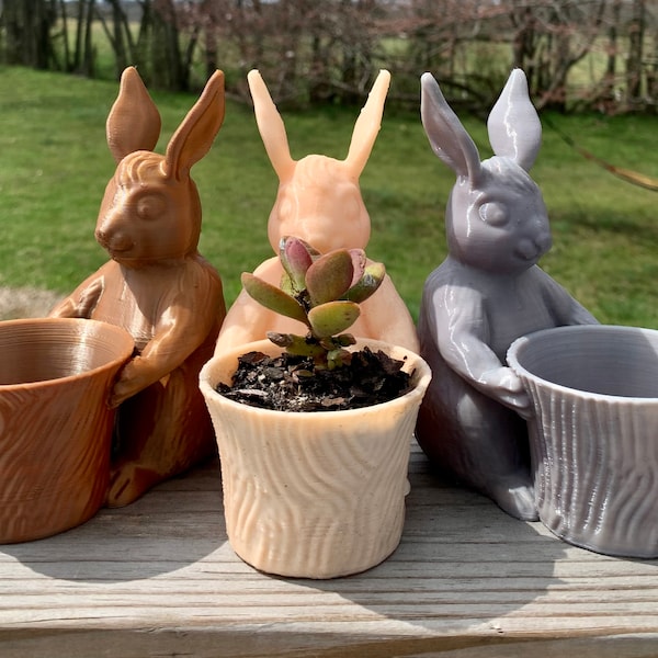 Rabbit Planter - Etsy