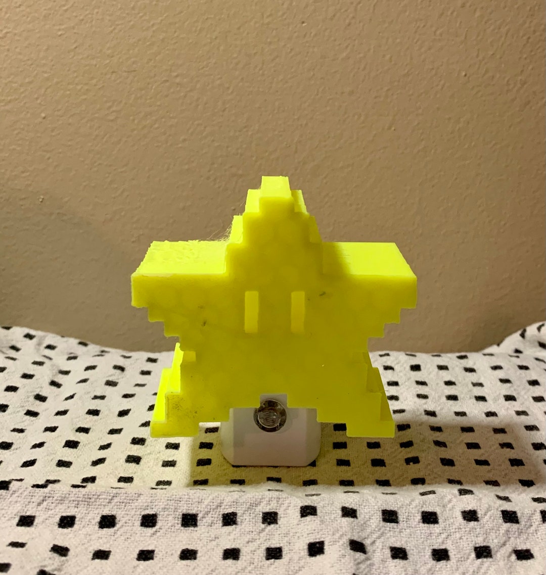 Mario Star Night Light: 3D Printed Yellow Starman Bedtime Lamp - Etsy