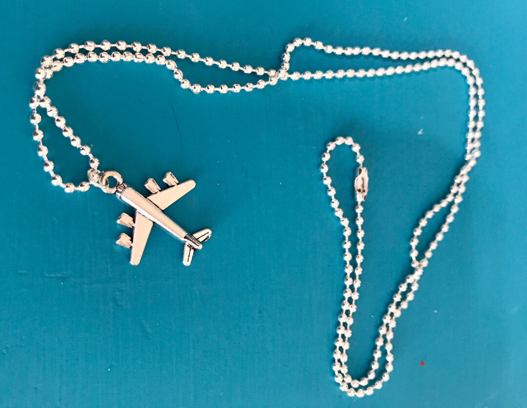 Tiny Airplane Charm Necklace - Jet Plane Jewelry - Flight Jewelry ...