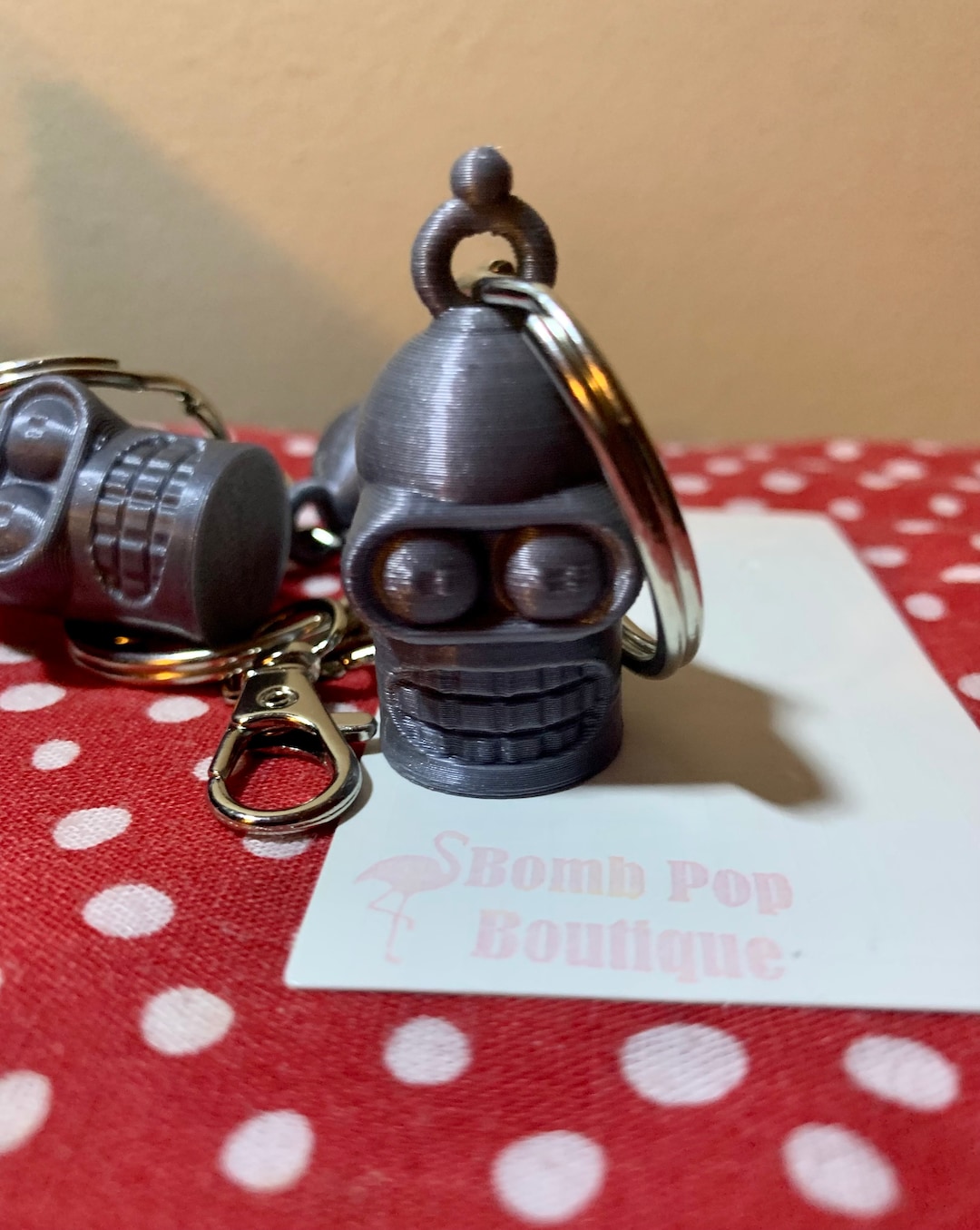 Future Cartoon Show Robot Bender Head Keychain Backpack Bag Toggle Key ...