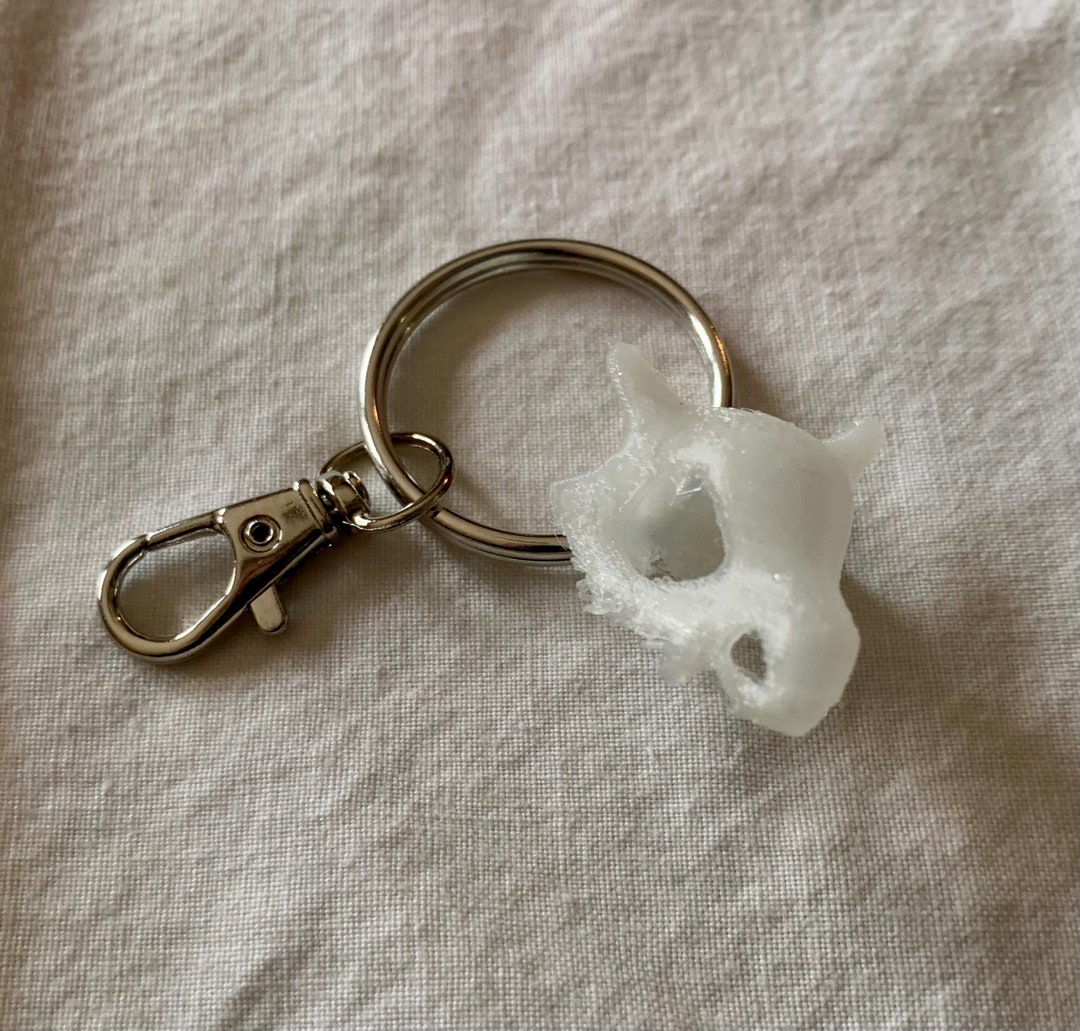 Cubone Karakara White Skull Helmet Pocket Monster 3D Printed Keychain ...