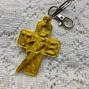 Elvis TCB Gold Cross: 3D Printed Keychain or Earrings - Etsy