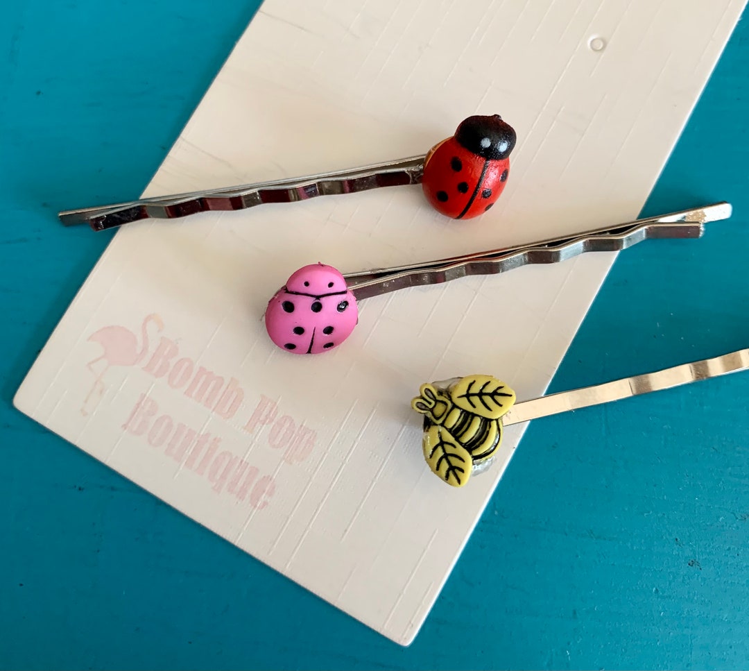 Garden Insect Hair Pins: Ladybug, Bee Bobby Pins - Set of 2 - Etsy