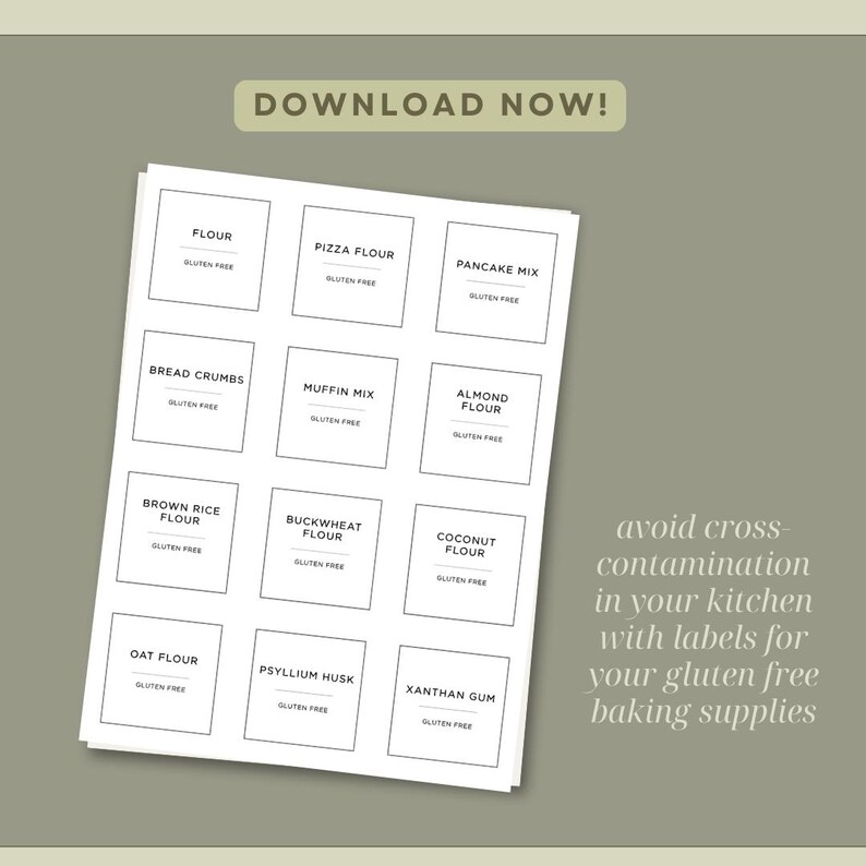 Kitchen Labels for Gluten Free Baking Supplies - Etsy