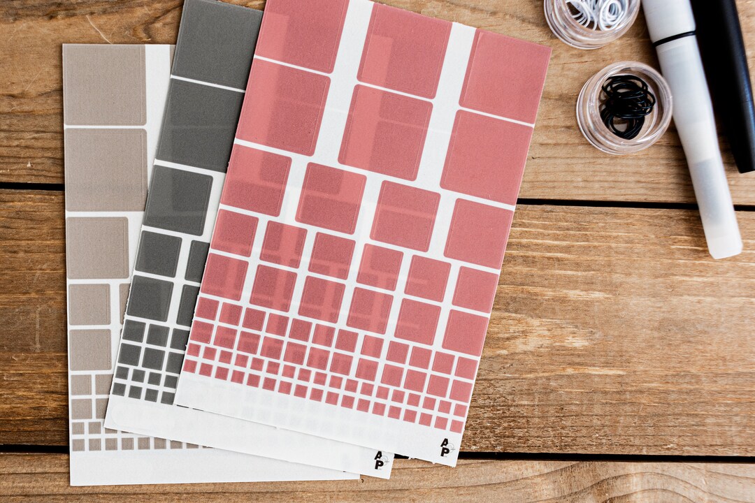 Transparent Large, Medium and Small Square Planner Functional Stickers ...