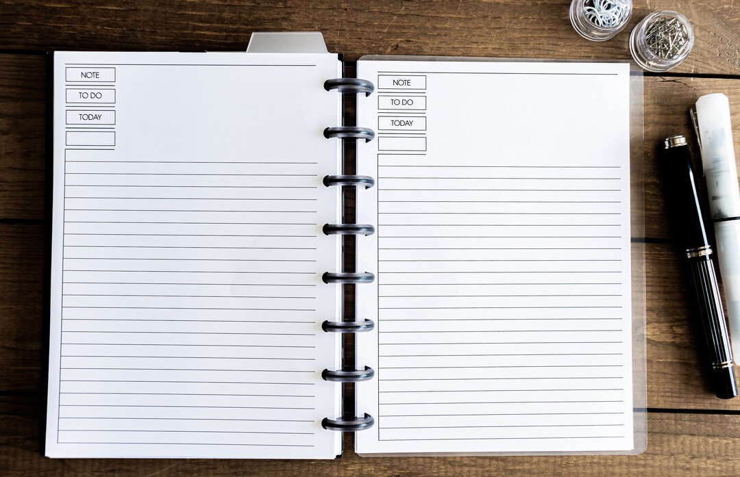 Newly Designed Notes Insert - Printed - A5, A6, B6 and Personal Ring ...