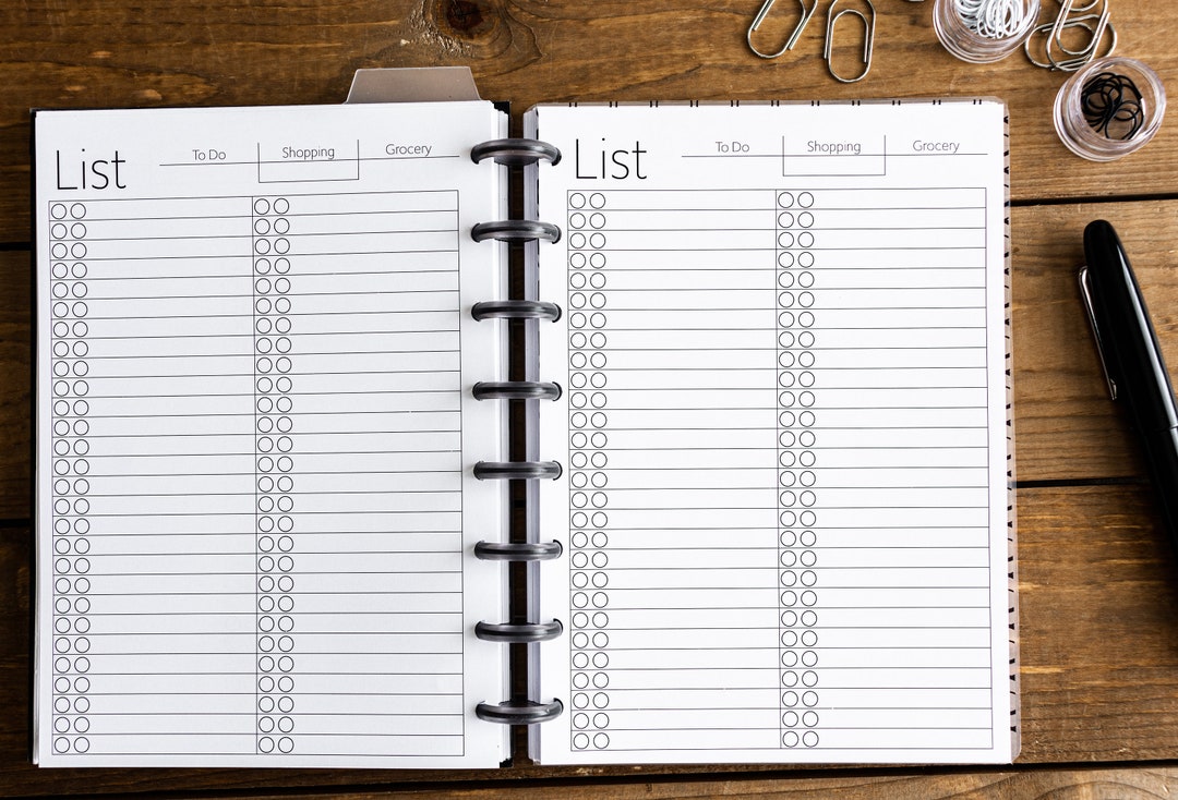 Printed - List Insert - Simple, Classic Style - HP Classic, A5, Half ...