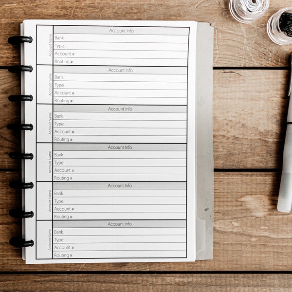 Account Number Tracker - Etsy