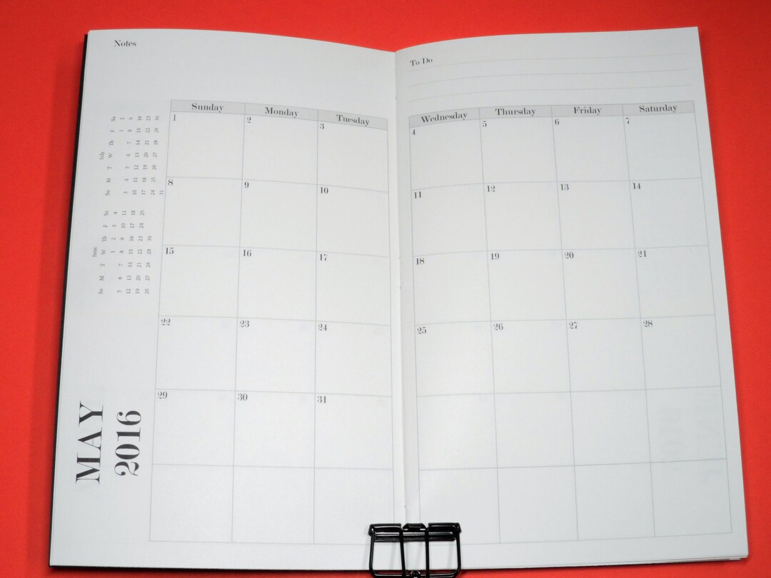 Dated 2026 Monthly Planner - Wide (cahier) Size Traveler’s Notebook ...