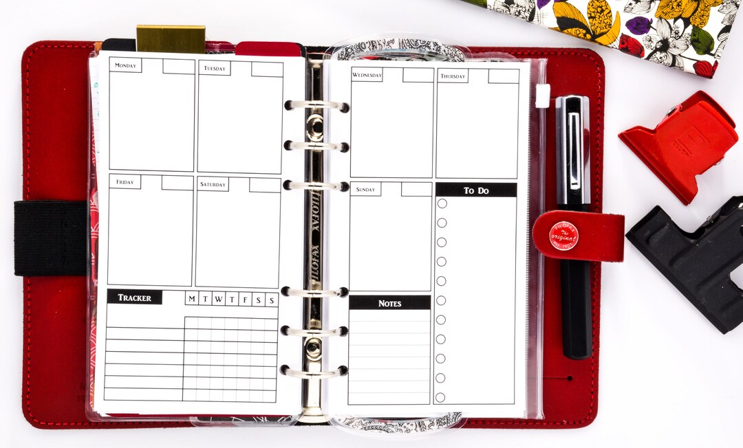 Printed Undated Personal Size Week on 2 Pages or Week on 1 Page ...