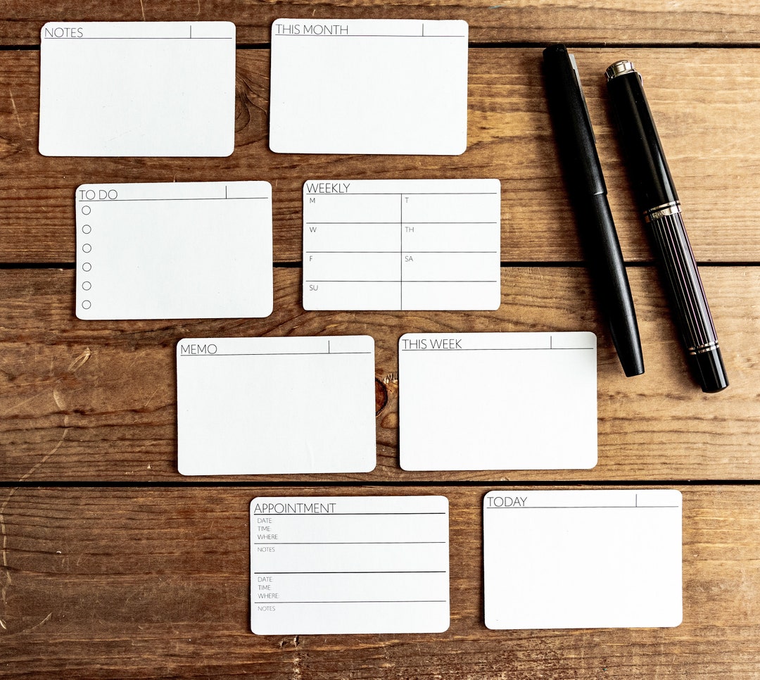 Minimal Functional Planner Cards (2.25" X 3.25") - Fits Business Card ...