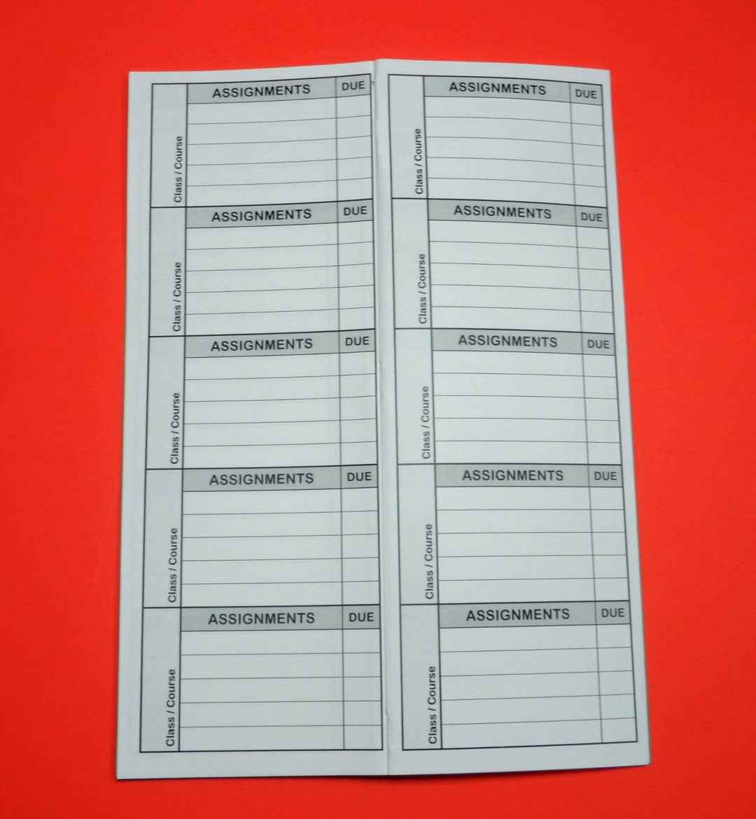 A5 Companion Traveler's Notebook - Class Assignments / Homework Tracker ...