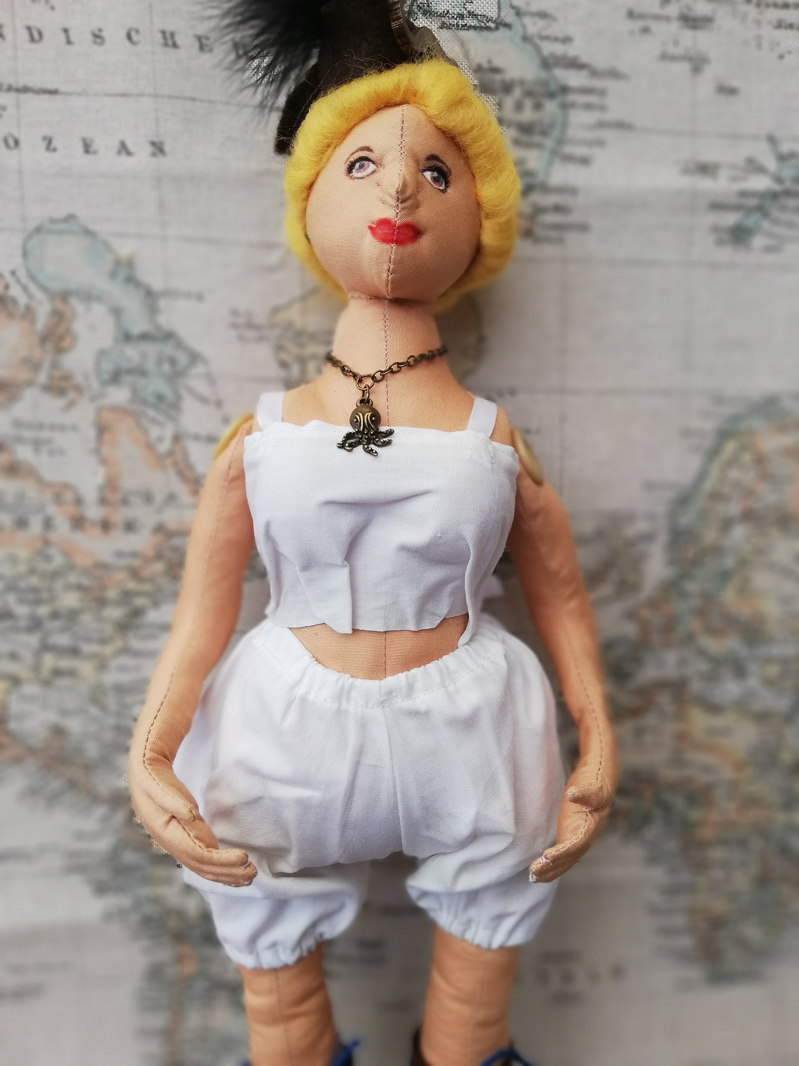 Ooak Fabric Doll Edwina - Etsy