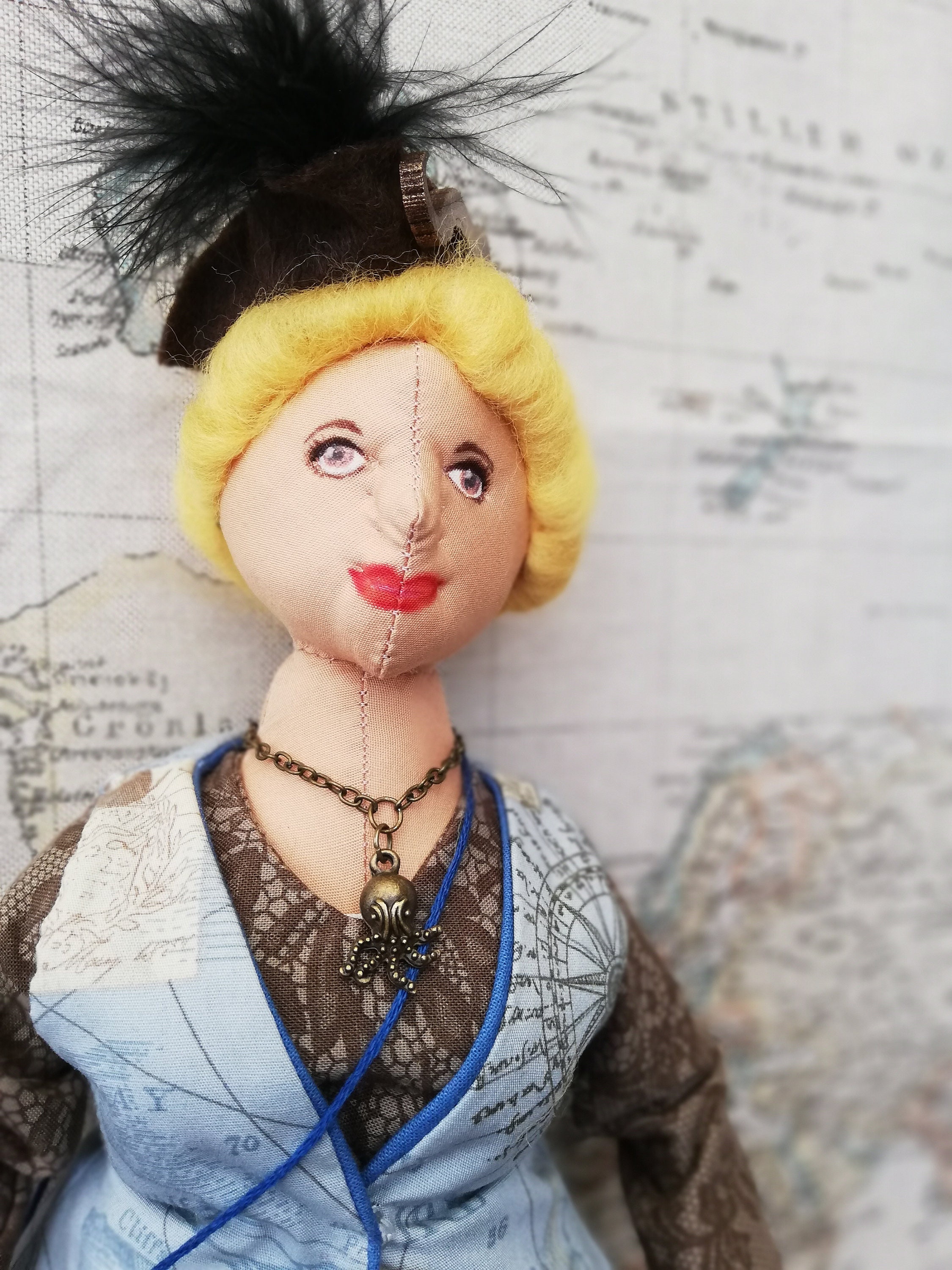 Ooak Fabric Doll Edwina - Etsy