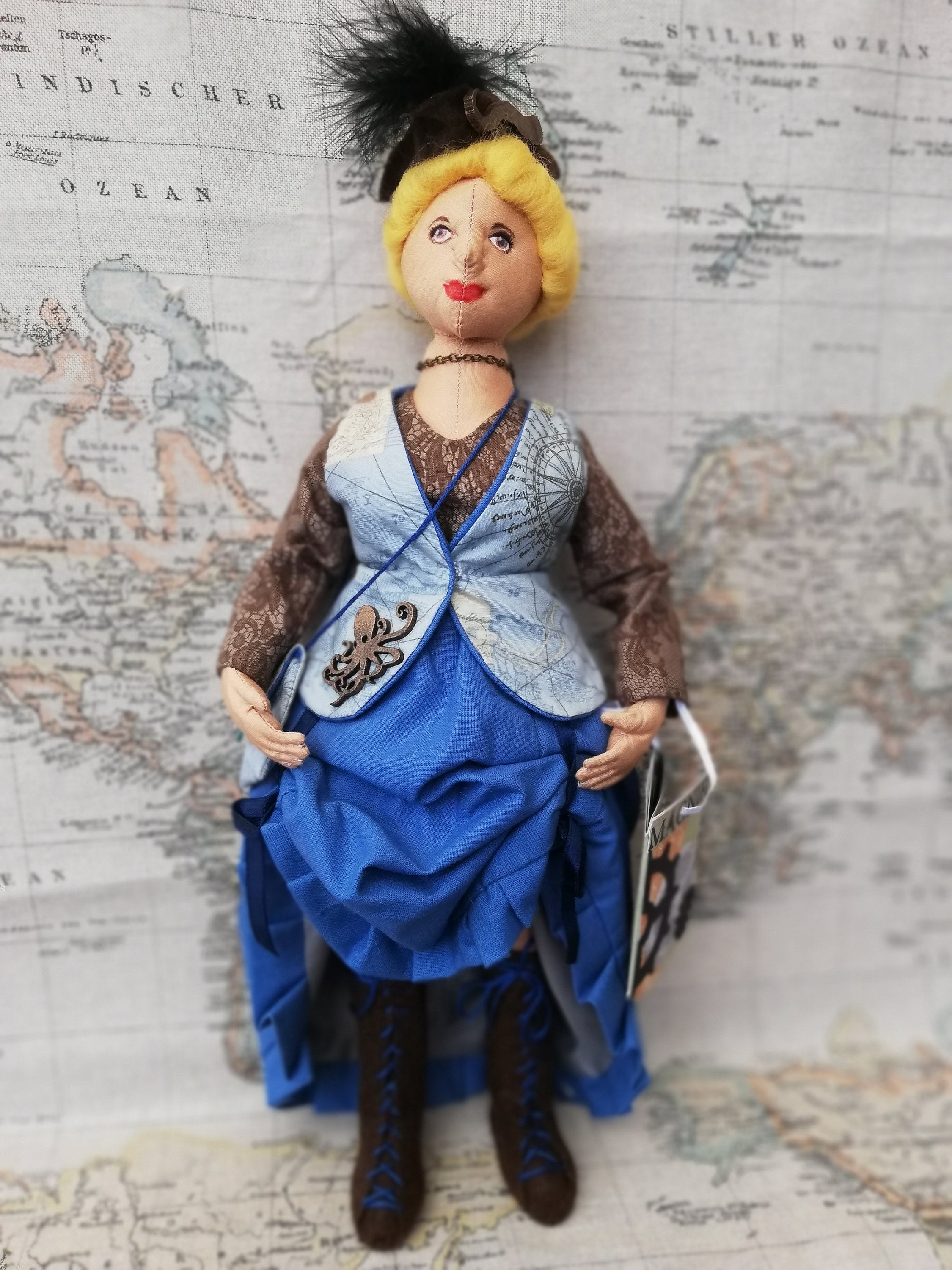Ooak Fabric Doll Edwina - Etsy