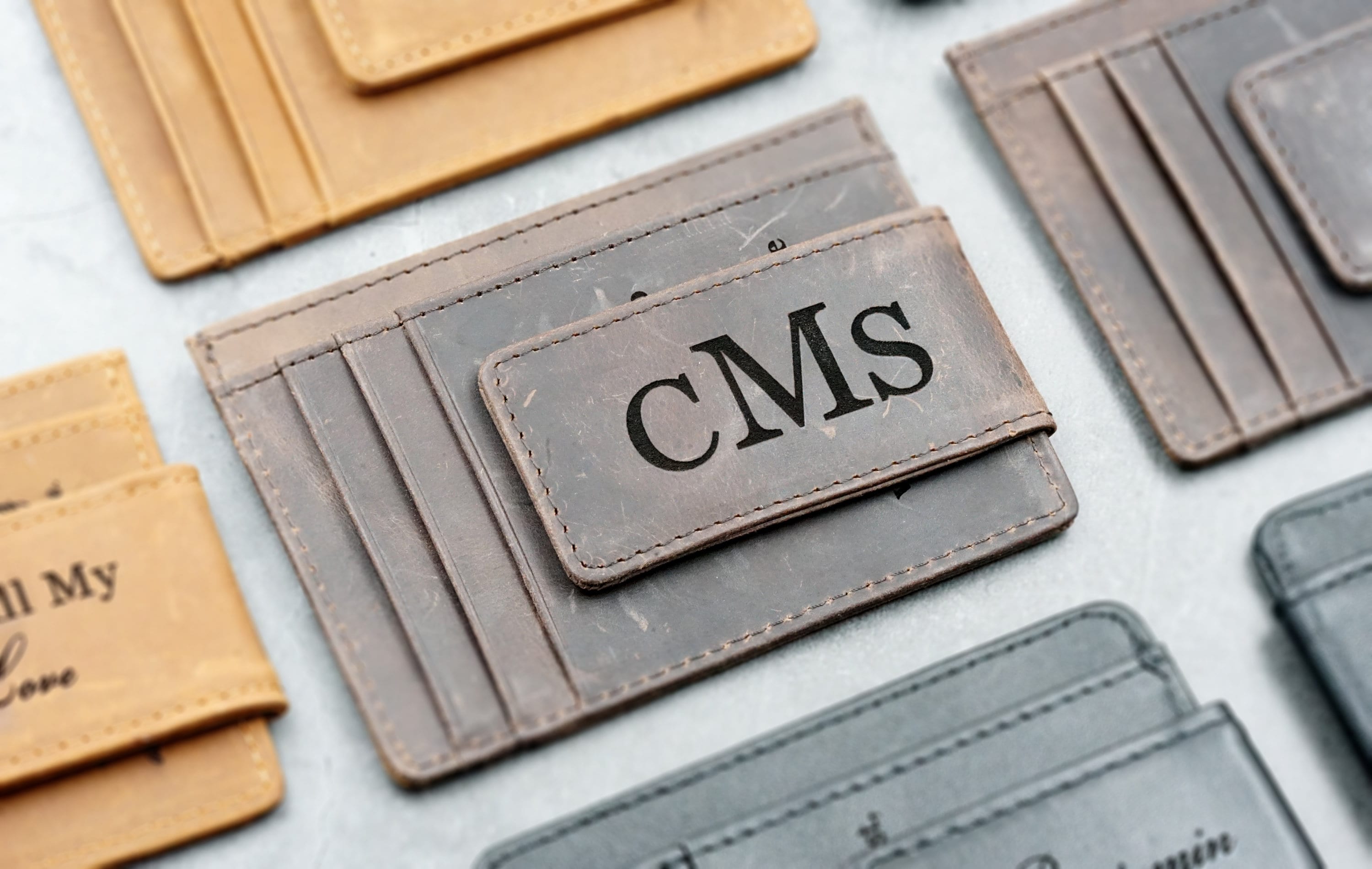 Personalized Leather Money Clip Wallet Custom Engraved Wallet - Etsy