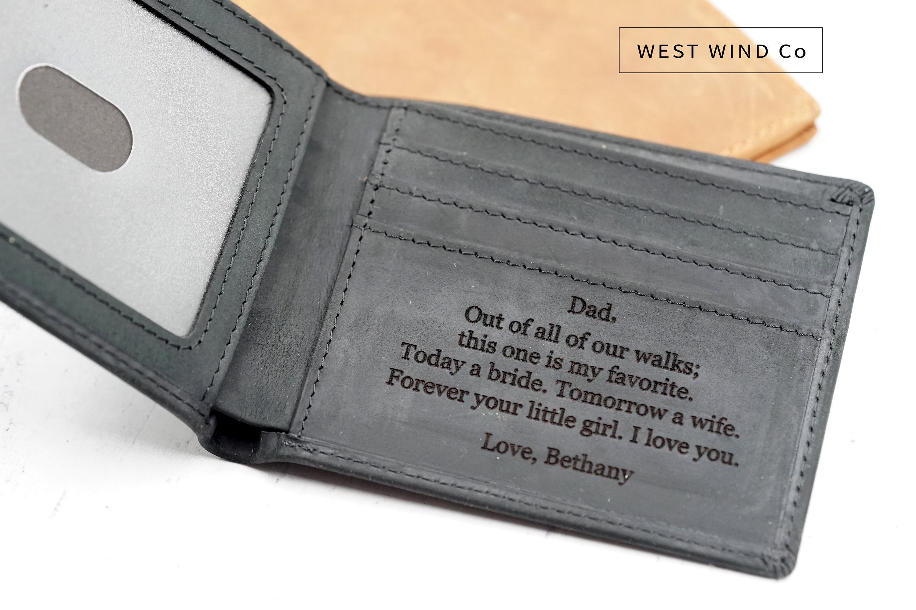 Custom Wallet for Dad Bifold Leather Wallet Personalized | Etsy