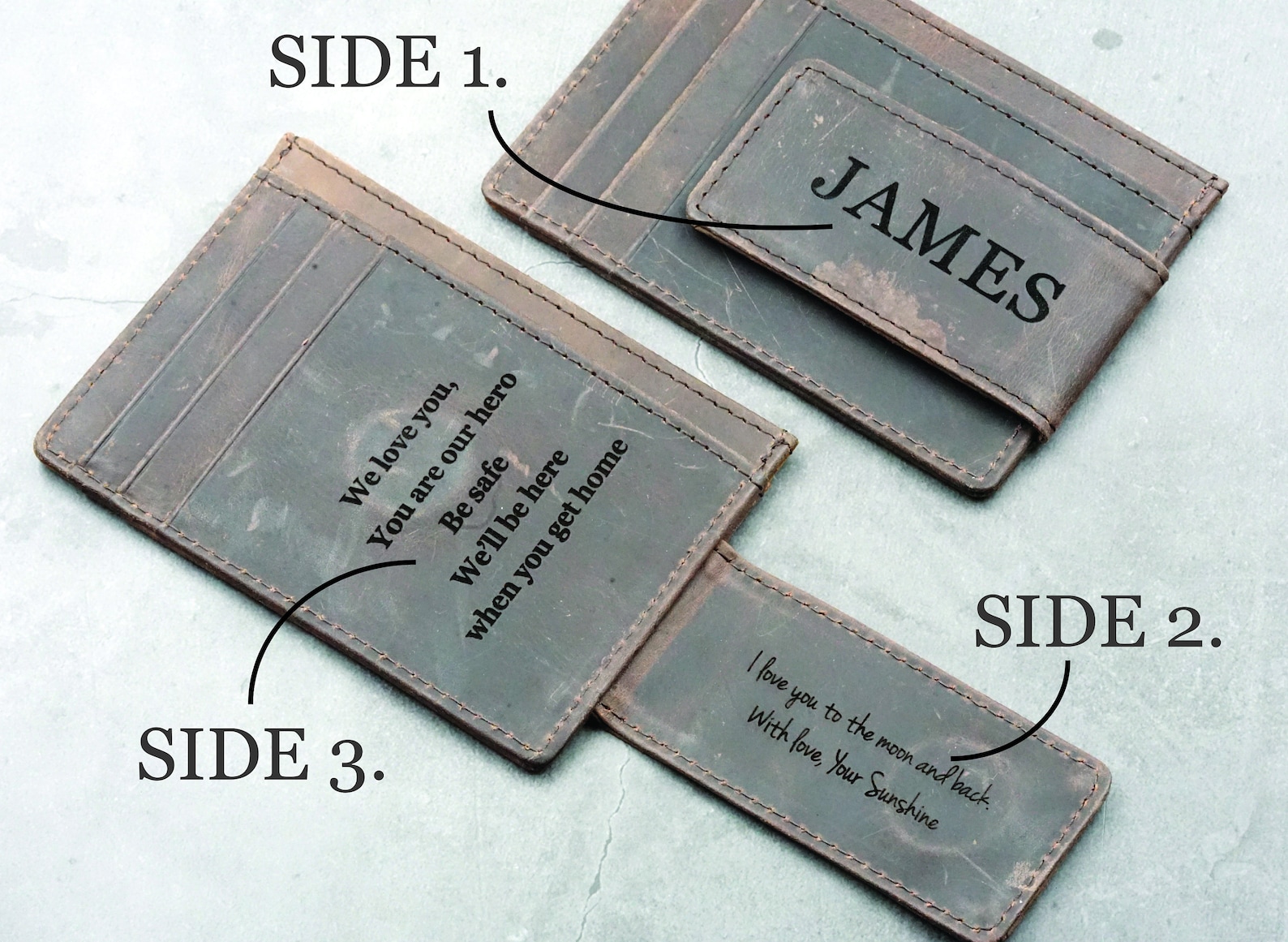 Personalized Leather Money Clip Wallet Custom Engraved Wallet - Etsy