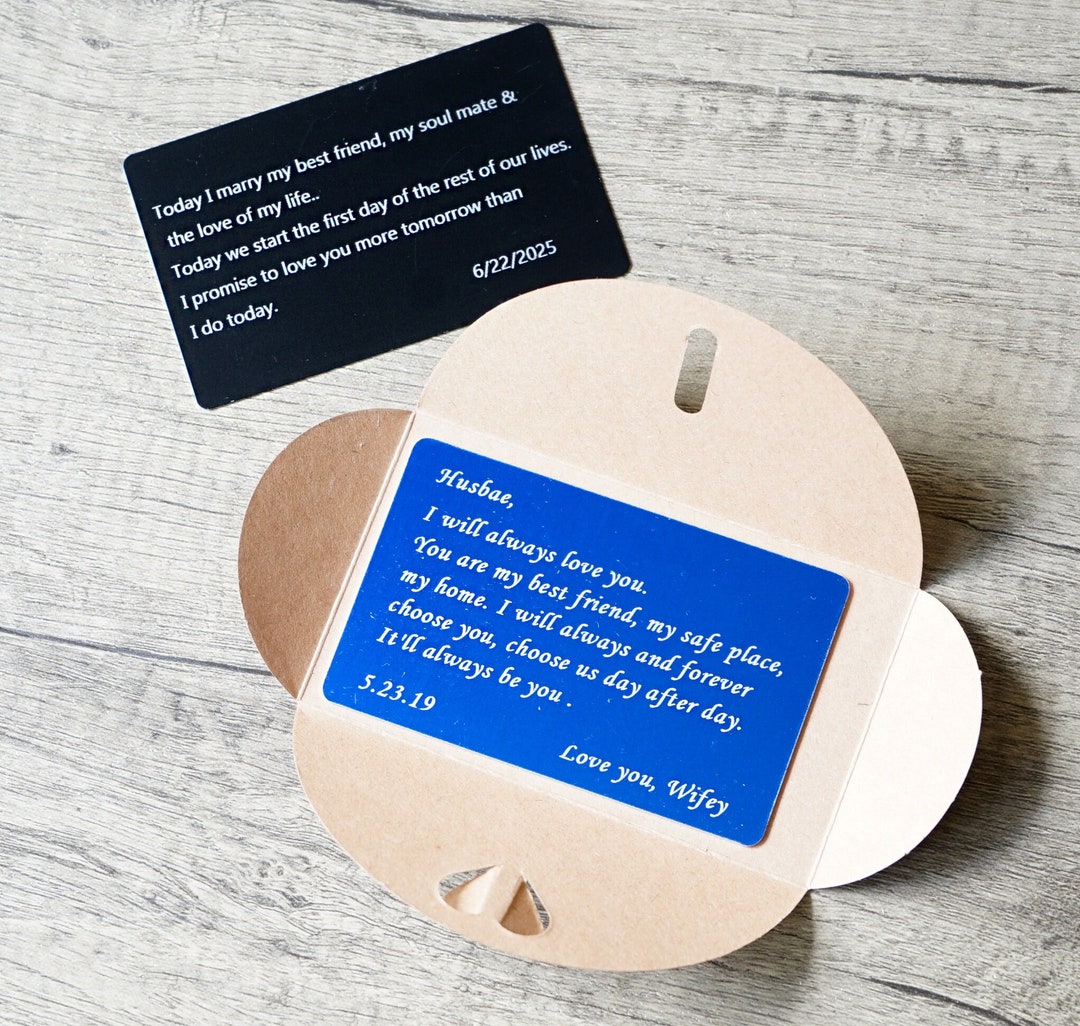 Personalized Metal Wallet Insert Card, Custom Wallet Insert for Husband ...